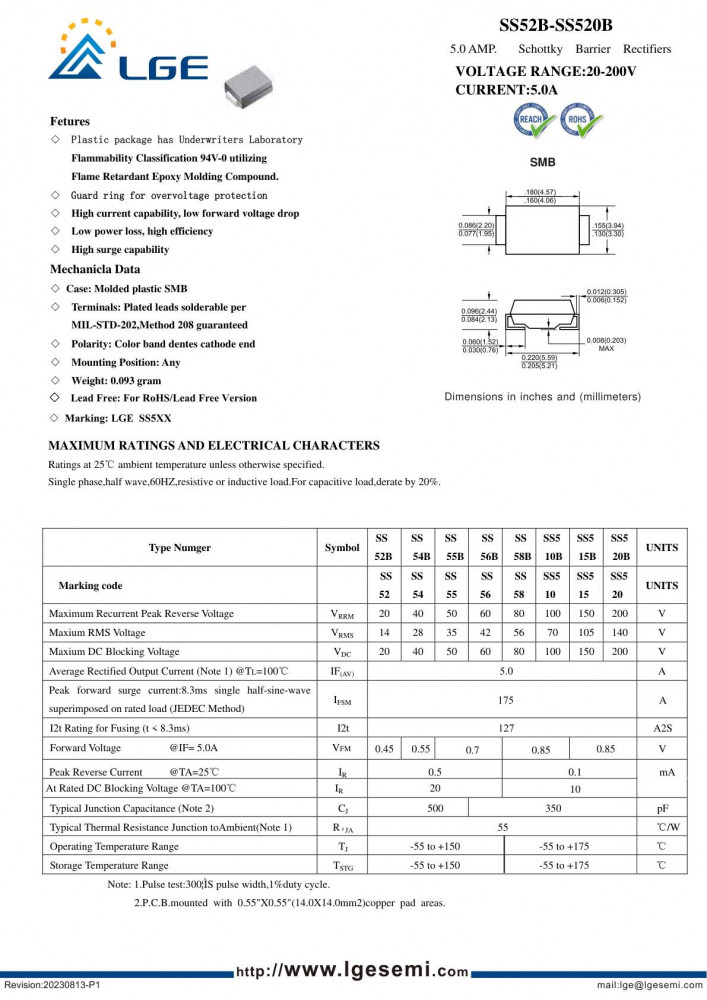 LGE SS520 datasheet page 1
