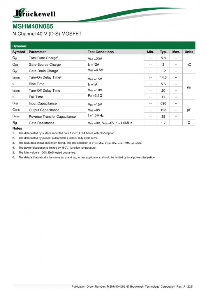 MSHM40N085 datasheet page 3