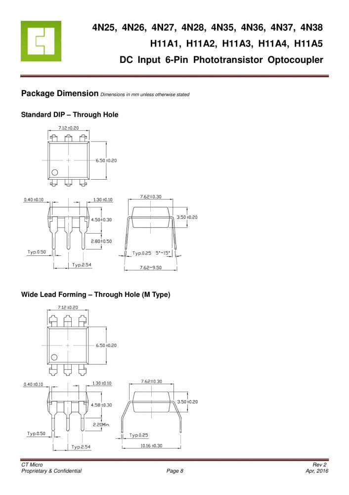 CT MICRO 4N25 datasheet page 8