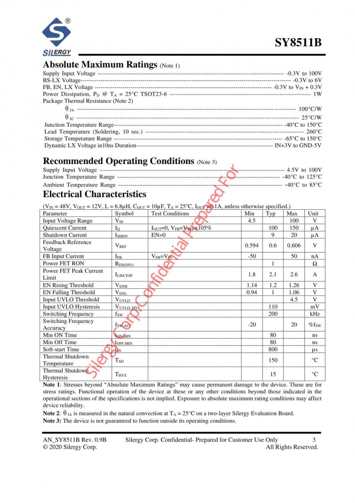 SY8511BADC datasheet page 3
