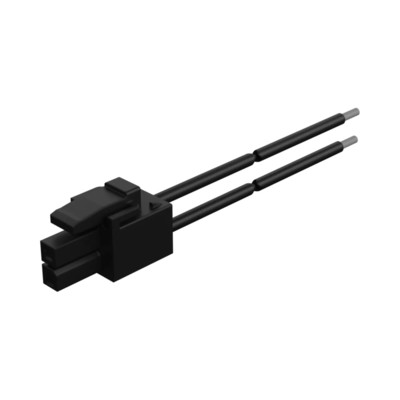 Mini-Fit Max-to-Pigtail Off-the-Shelf (OTS) Cable Assembly, Dual Row, Matte Tin (Sn) Plating, 2 Circuits, 300.00mm Length, Black for sale