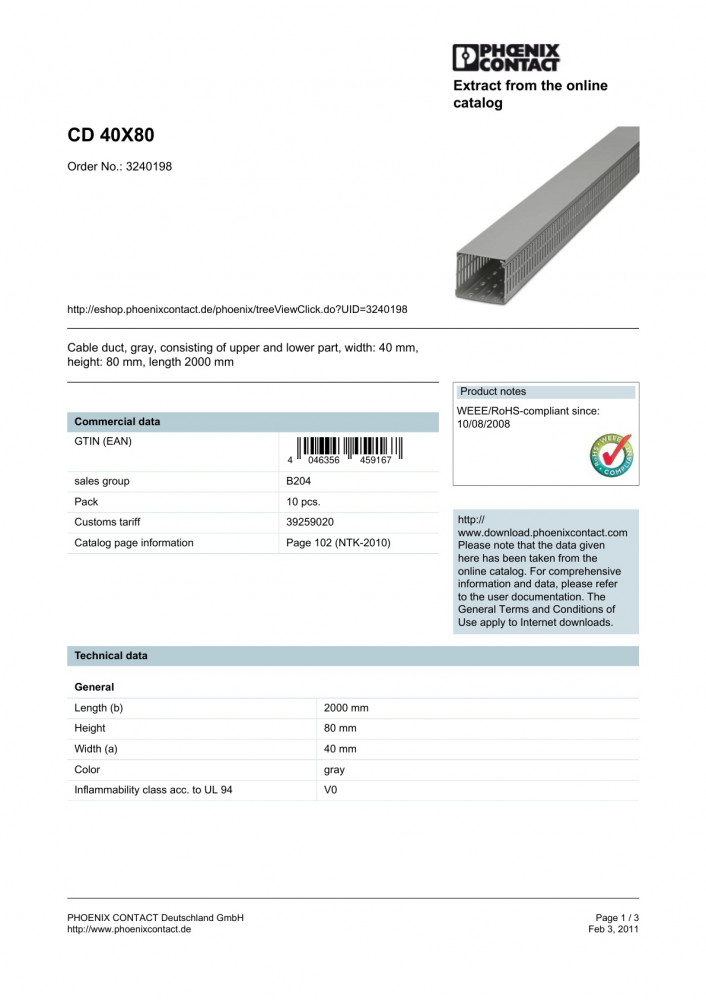 CD 40X80 technical document page 1