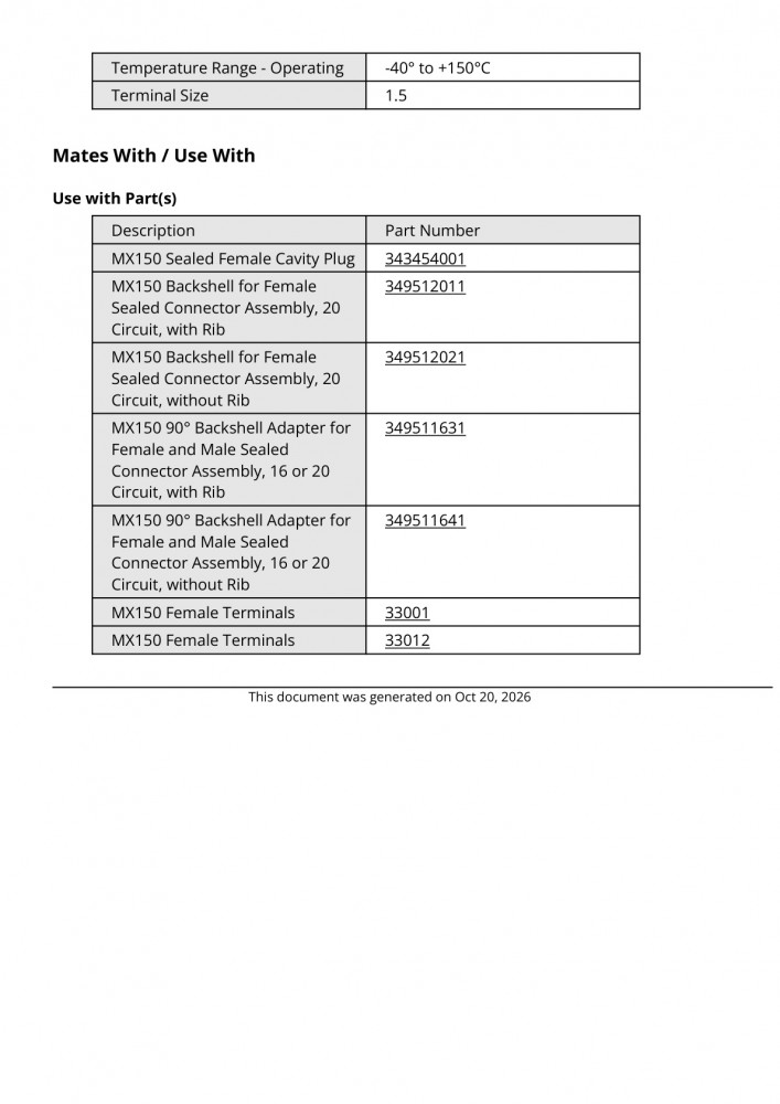 Technical document page 3 for MOLEX 334720200