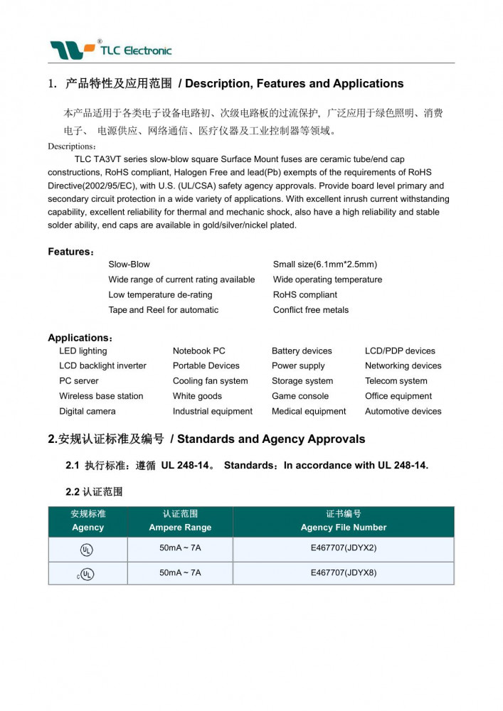 TA3VT2.5 datasheet page 2