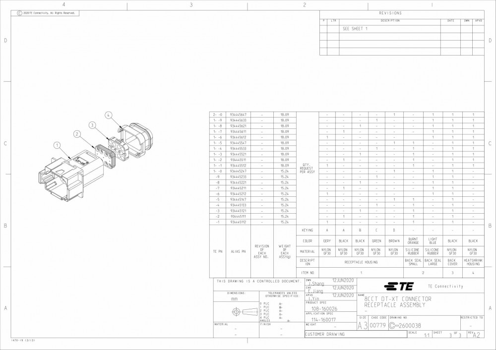 2600038-2 controlled drawing revision sheet