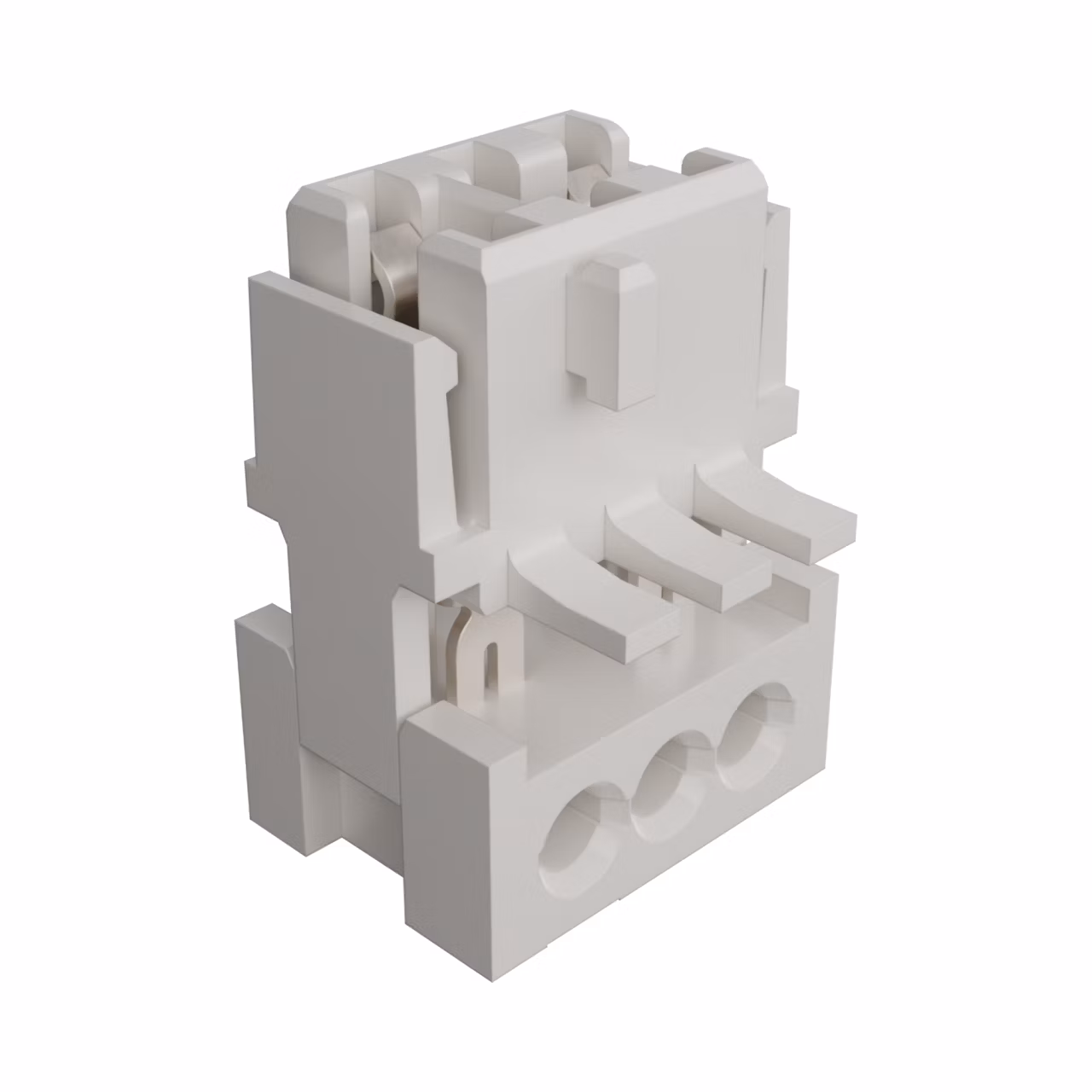 Appli-Mate RAST 2.5 IDT Housing, 2.50mm Pitch, with Side Latches, Female, 3 Circuits, Position Keys A, C & D Removed, Polarizing Rib Between 1/2, Blue Color Stripe