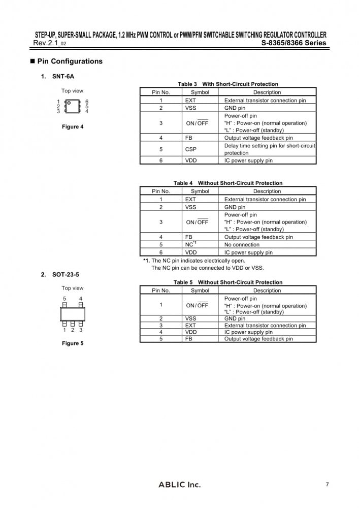 ABLIC S-8365 series datasheet page 7