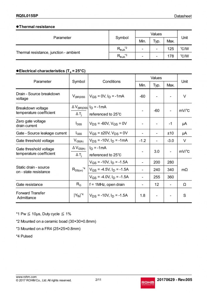 RQ5L015SPTL datasheet page 2
