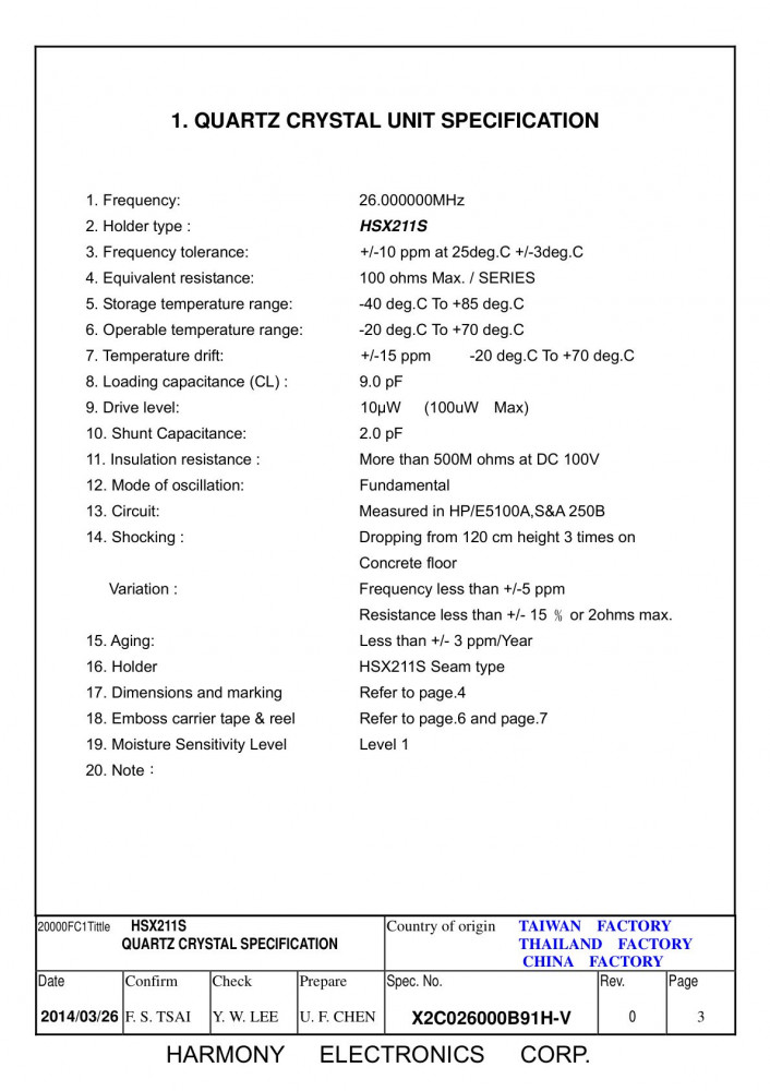 HELE X2C026000B91H-V specification page 3