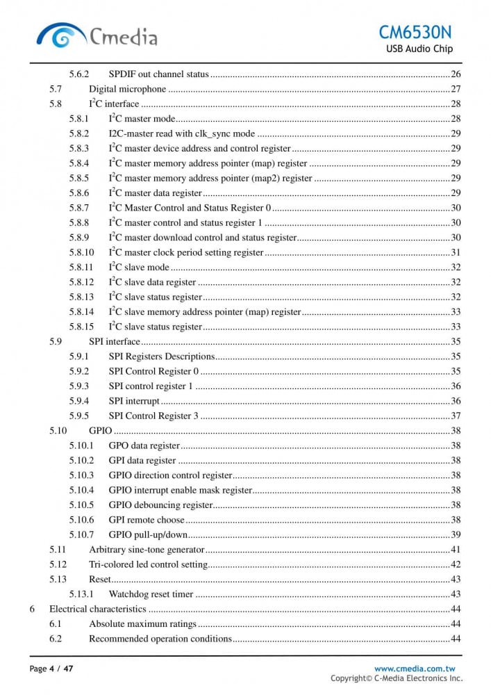 CM6530N datasheet page 4