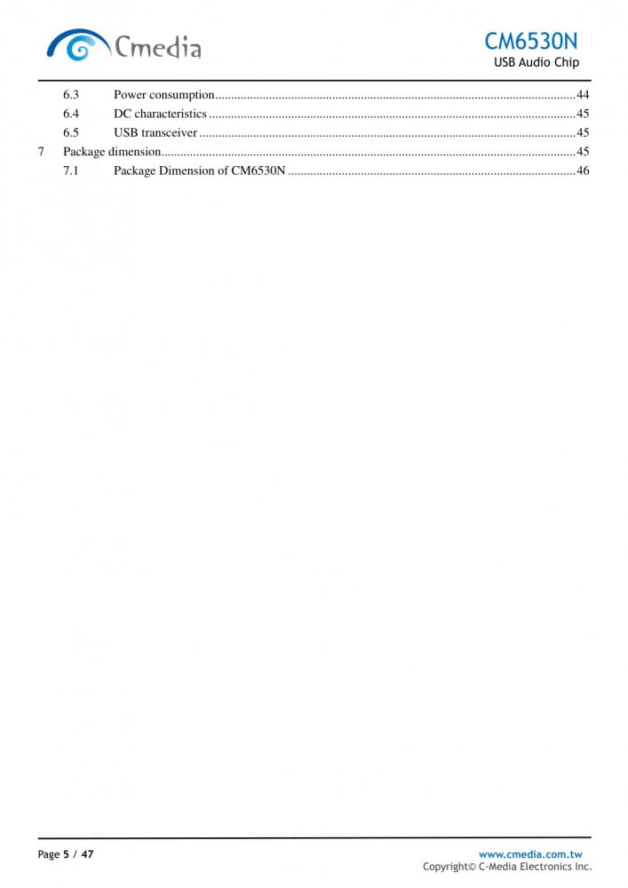 CM6530N datasheet page 5