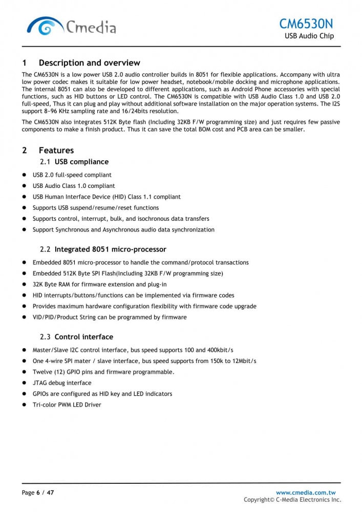 CM6530N datasheet page 6