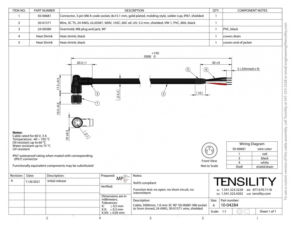 Tensility International 10-04284 technical drawing preview