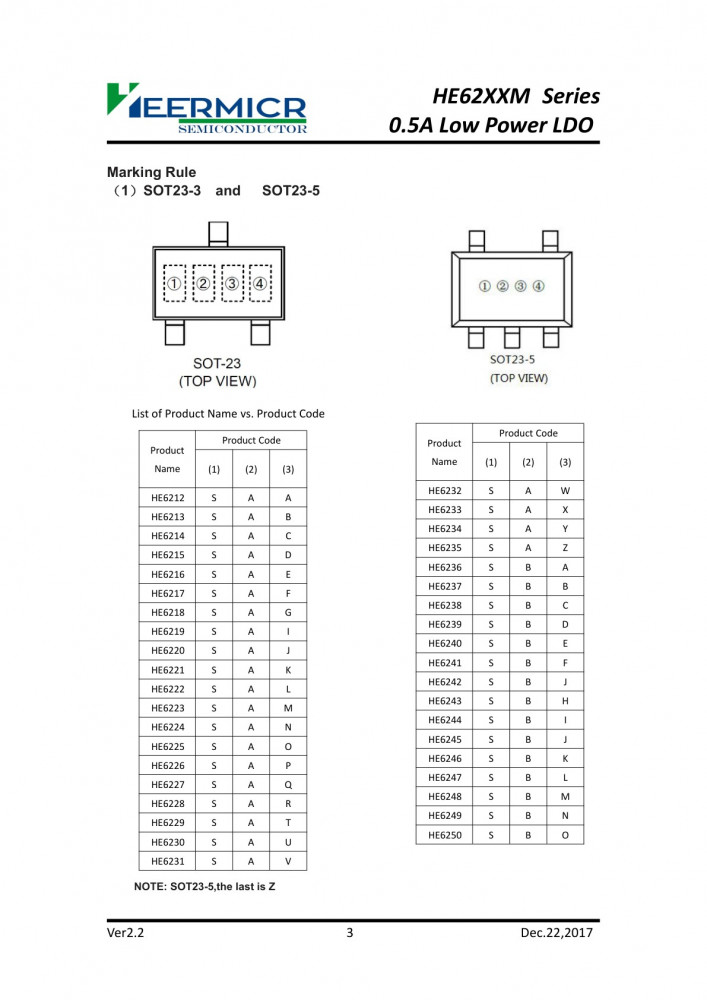 HE6233MPR datasheet page 3
