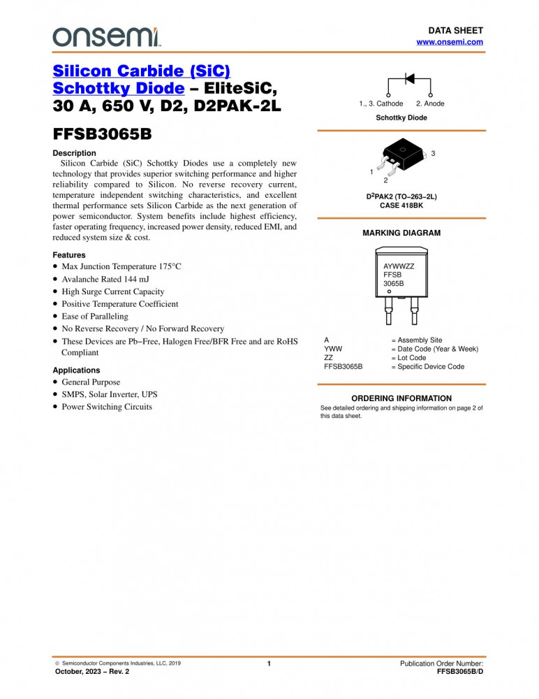FFSB3065B datasheet page 1