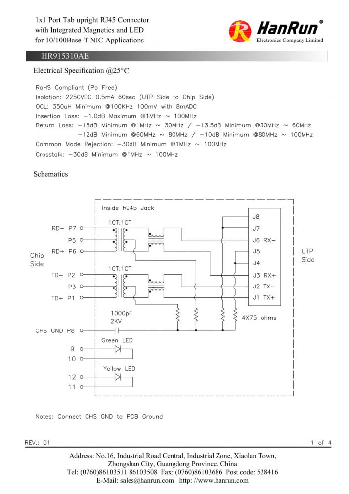 HR915310AE datasheet page 1