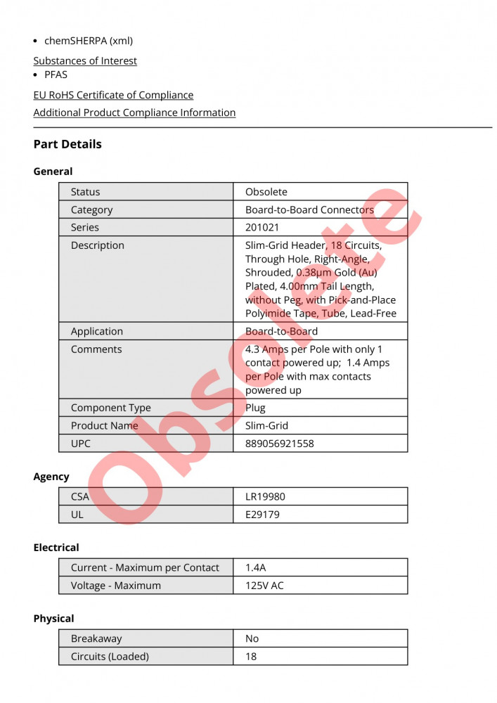 MOLEX 2010215118 technical document preview, page 2