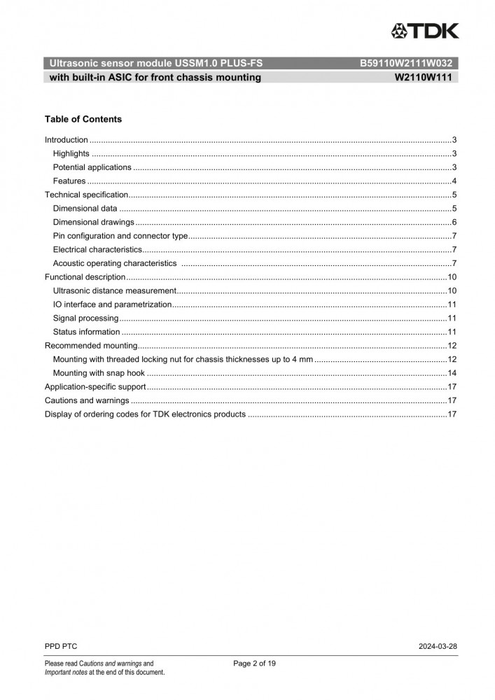 B59110W2111W032 technical document page 2