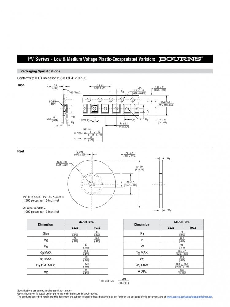 BOURNS PV Series datasheet page 8
