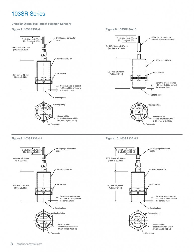 Honeywell 103SR Series datasheet page 8