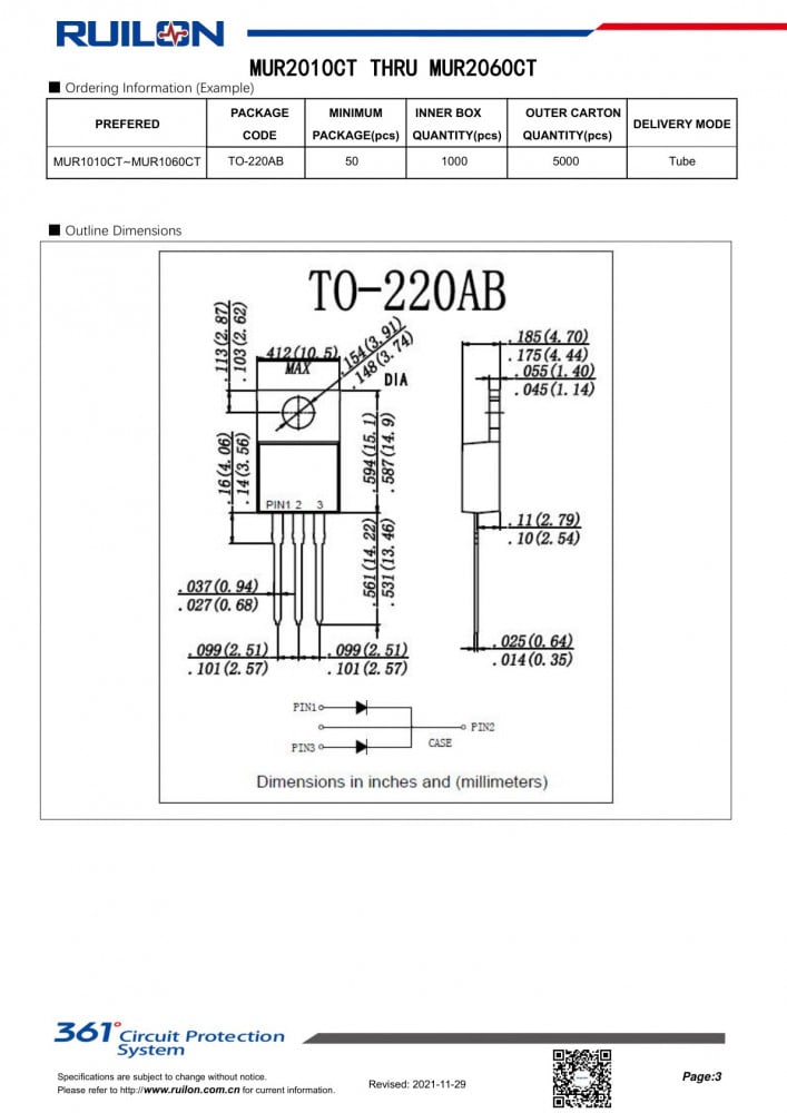 MUR2060CT datasheet page 3