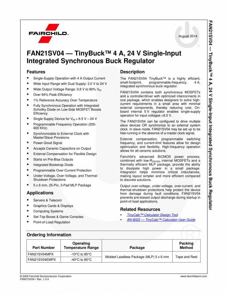FAN21SV04 datasheet page 2