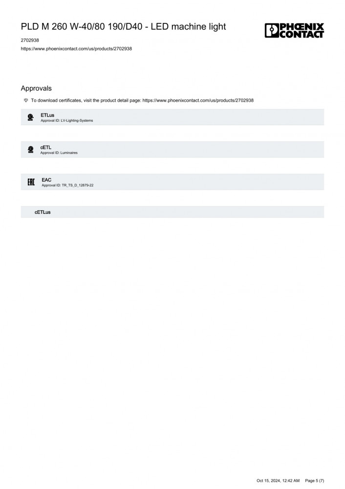 Phoenix Contact 2702938 technical document page 5