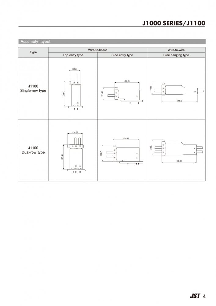 JST J1000 series document page 4