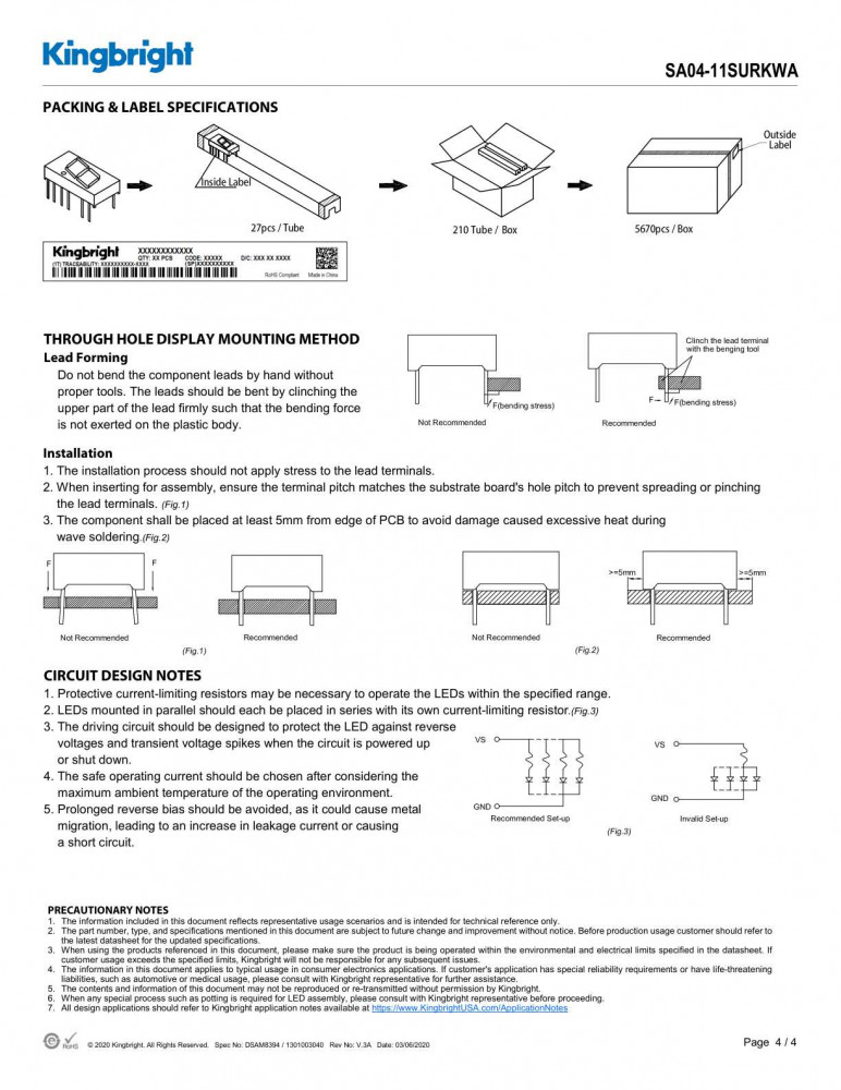 SA04-11SURKWA datasheet page 4