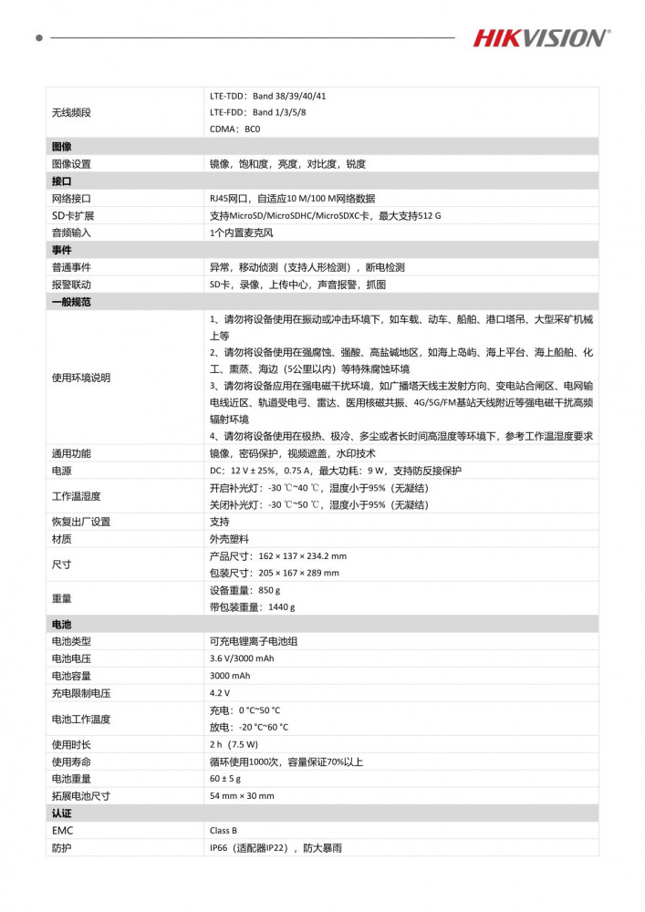 HIKVISION product document page 3