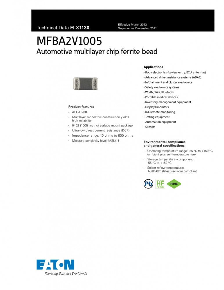 MFBA2V1005-121-R technical document page 1
