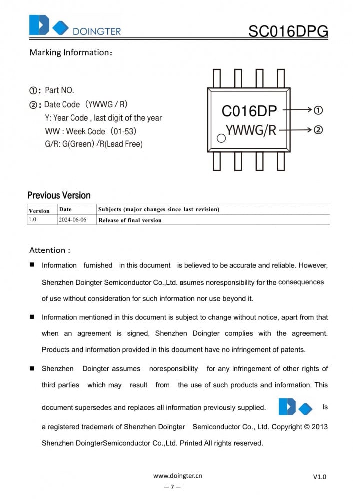 SC016DPG datasheet page 7