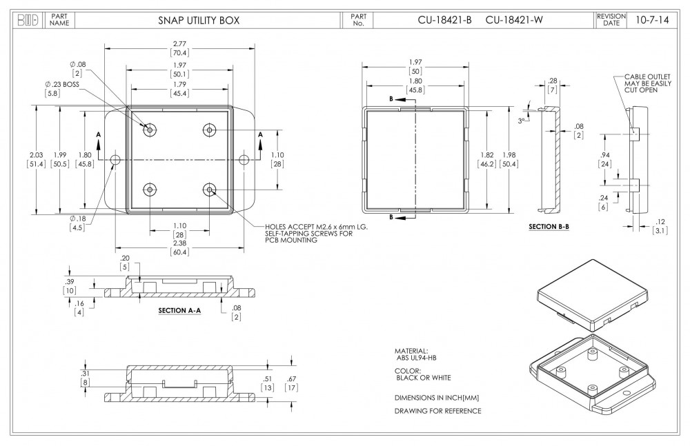 CU-18421-B product technical drawing