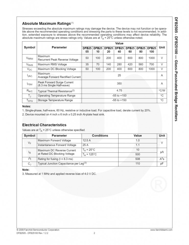 DFB25100 datasheet page 2