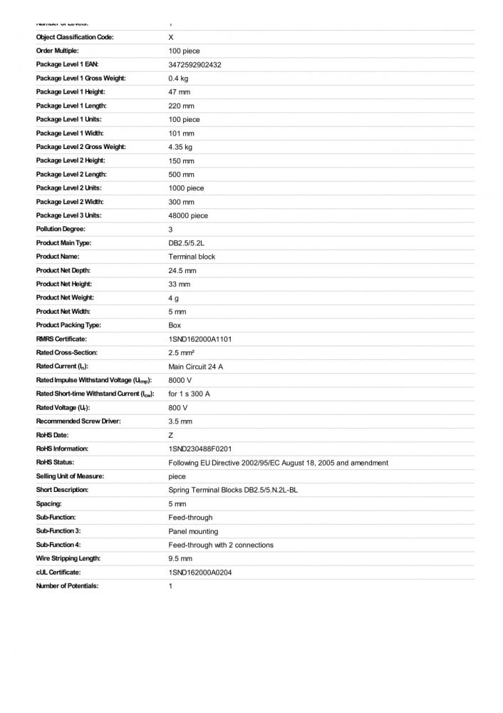 1SNA290243R1200 technical document page 2