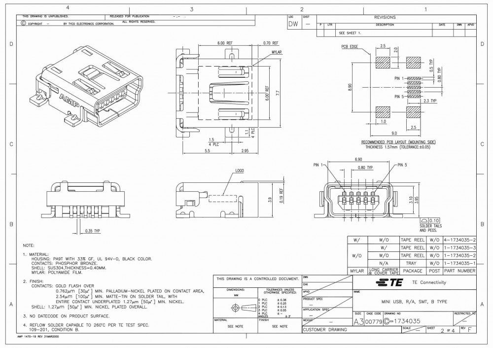 TE Connectivity 2-1734035-1 drawing page 2