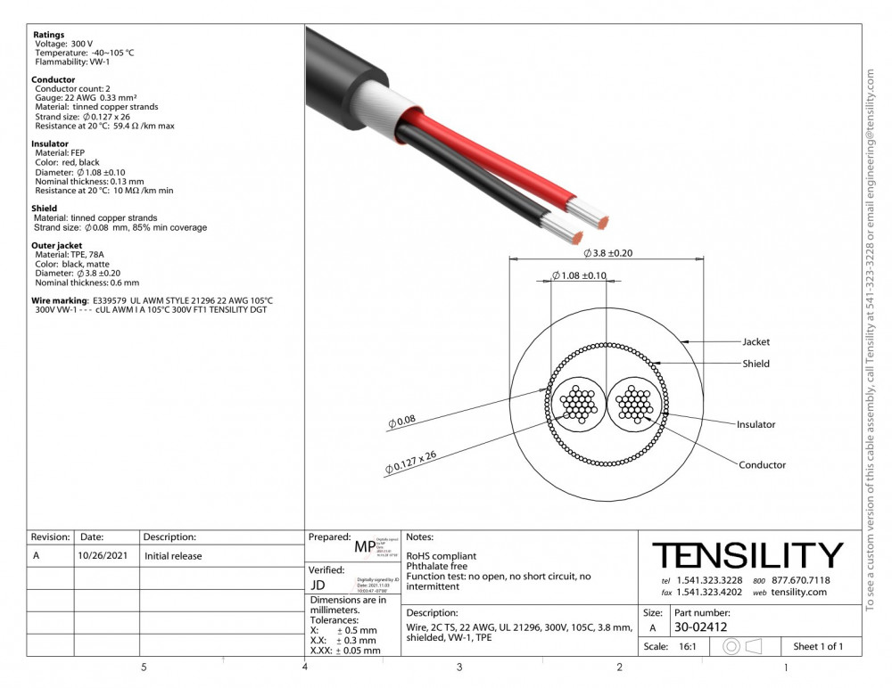 Tensility International 30-02412 product drawing preview