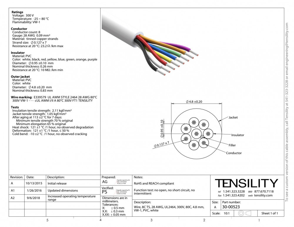 Tensility International 30-00523 product specification drawing