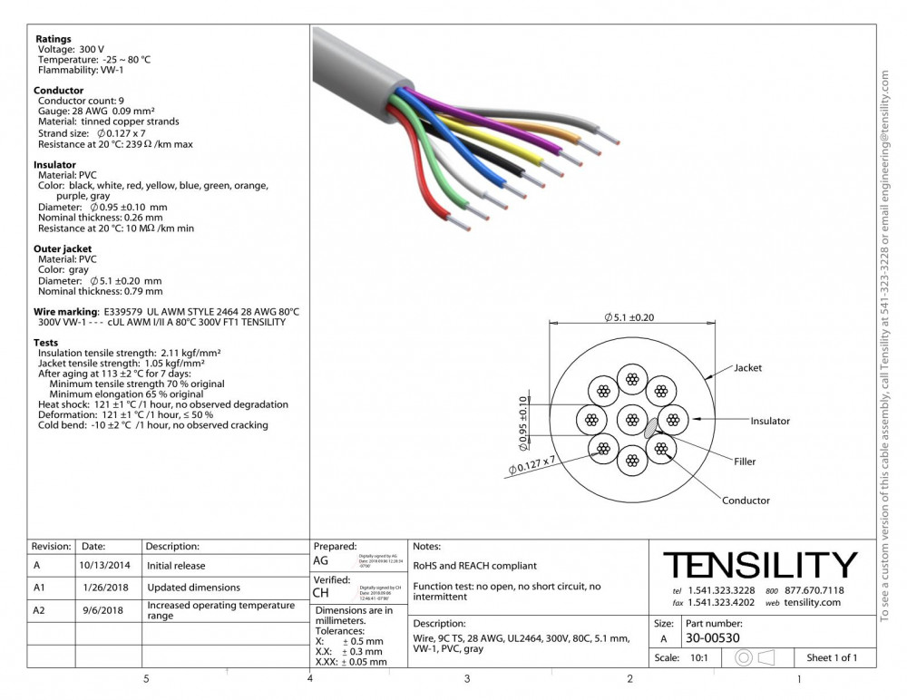 30-00530 cable product drawing