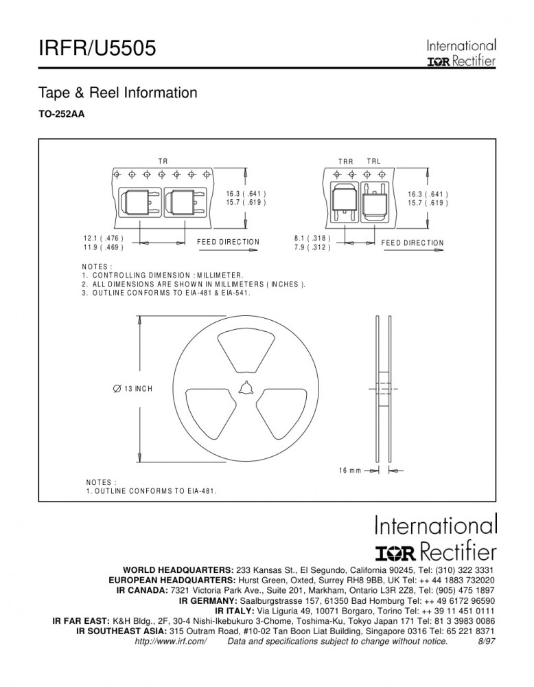 IRFR5505TRPBF datasheet page 10