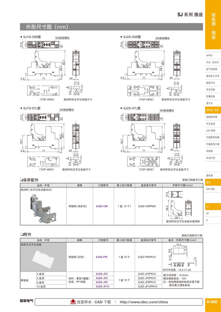 IDEC SJ series relay socket document page 4