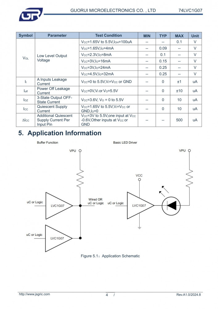74LVC1G07 document page 4