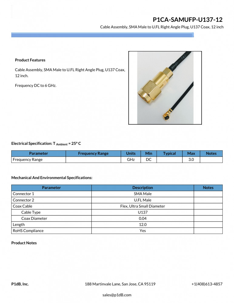 P1CA-SAMUFP-U137-12 product documentation image