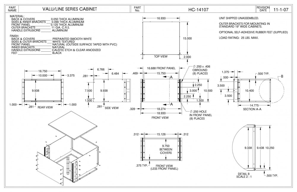 Bud Industries HC-14107 product documentation image