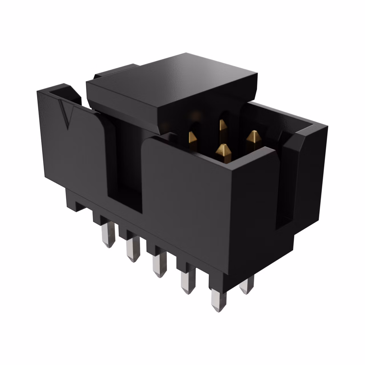 2.00mm Pitch, Milli-Grid PCB Header, Dual Row, Vertical, Through Hole, Shrouded, 10 Circuits, 0.76µm Gold (Au) Plating, 2.50mm Tail Length, Dual Side Slots, Center Polarization, with Cap and Peg, Tape and Reel for sale