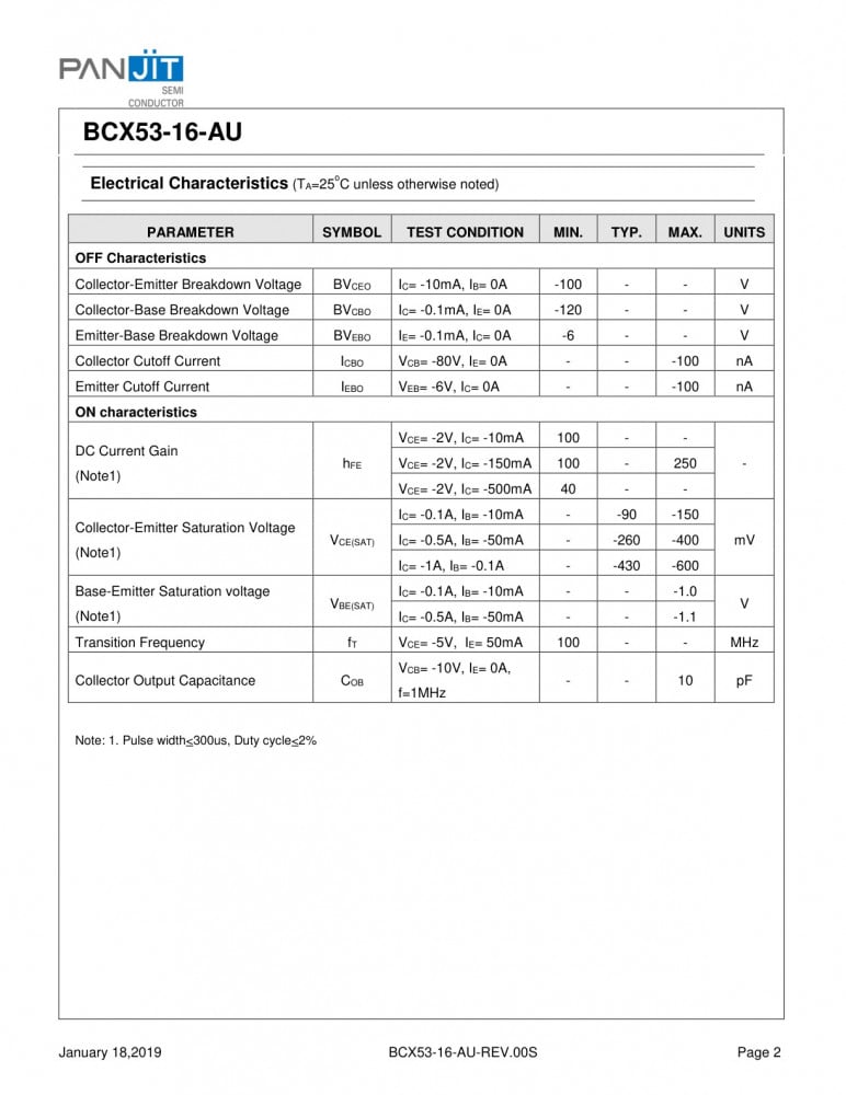 BCX53-16-AU datasheet page 2