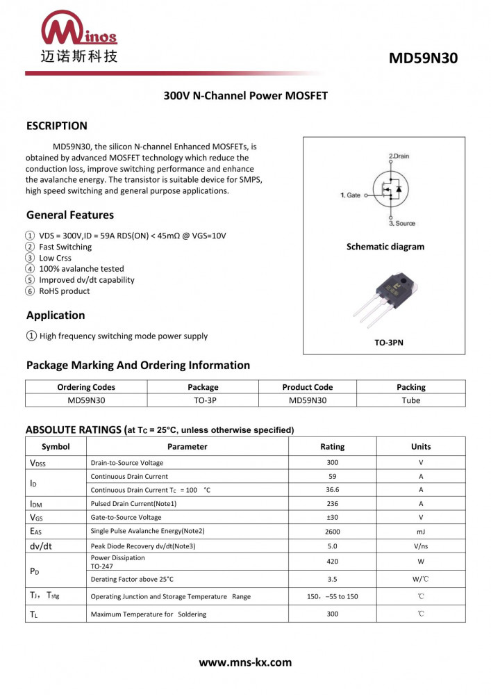 MD59N30 datasheet page 1