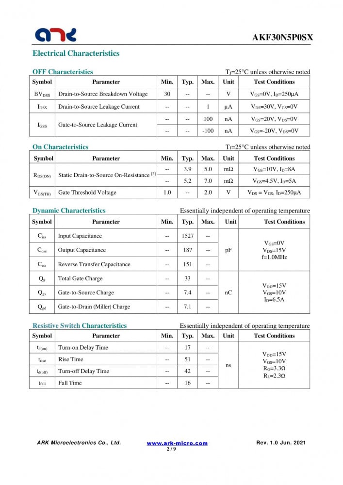 AKF30N5P0SX datasheet page 2