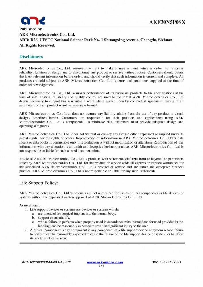 AKF30N5P0SX datasheet page 9