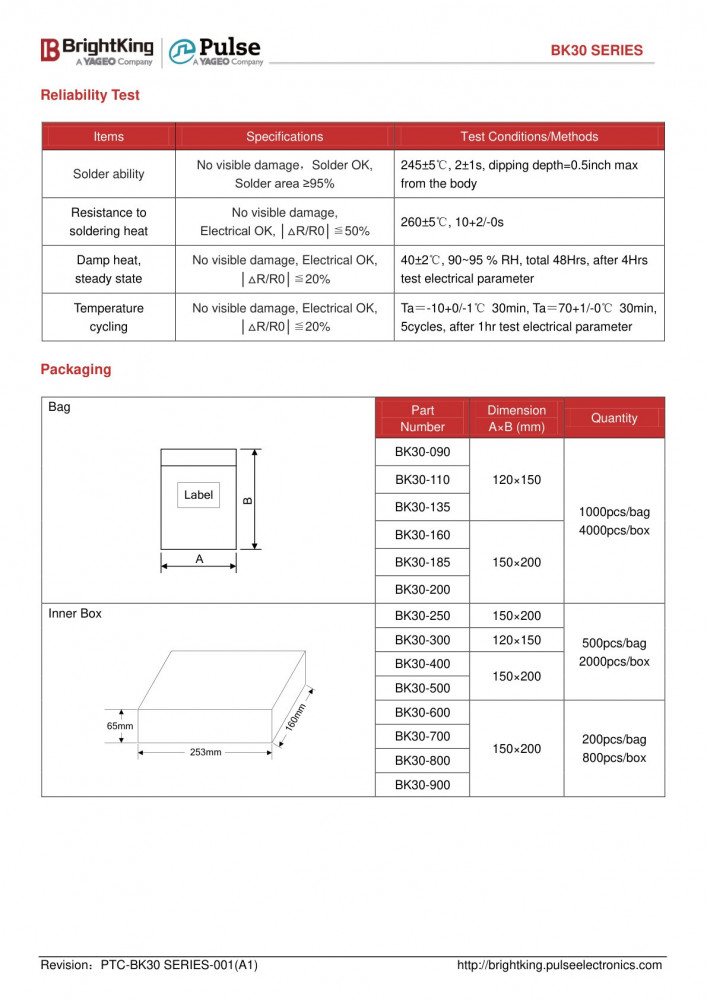 BK30 series datasheet page 8